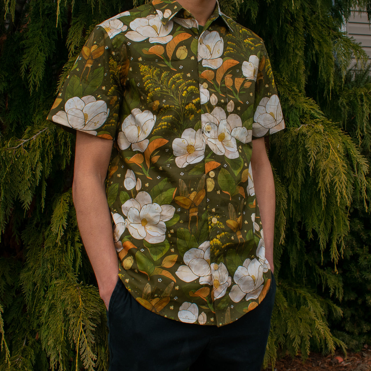 [BUTTON DOWN SHIRT] Magnolia & Goldenrod – Morningwitch